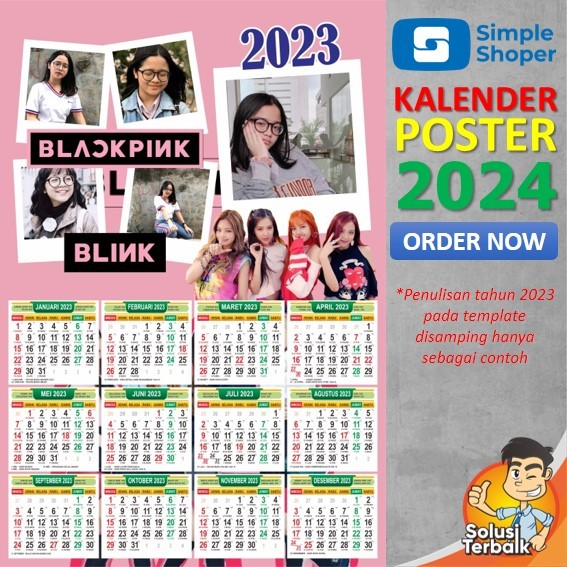 Jual Kalender Poster Tahunan 1 Lembar - Kalender 2024 | Shopee Indonesia