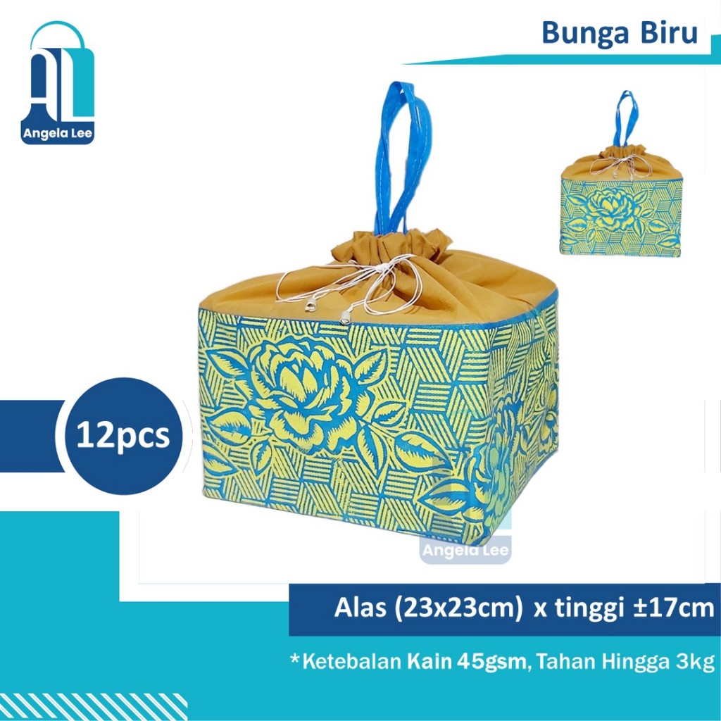Jual 12pcs Tas Kain Serut Motif Batik utk 2dus 22x22 Goodie Bag Hajatan syukuran spunbond besek ...