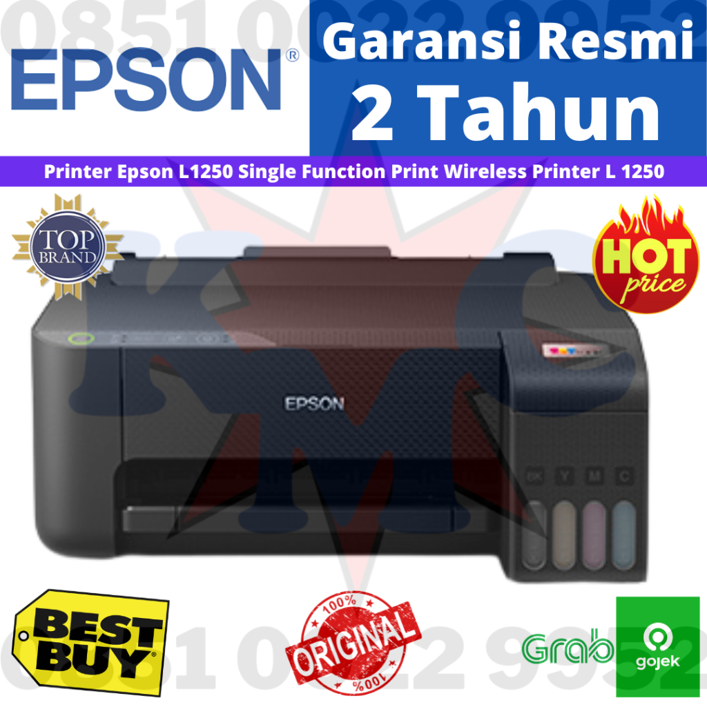Jual Printer Epson EcoTank Printer L1250 L 1250 Single Function Print Wireless WiFi A4 | Shopee ...