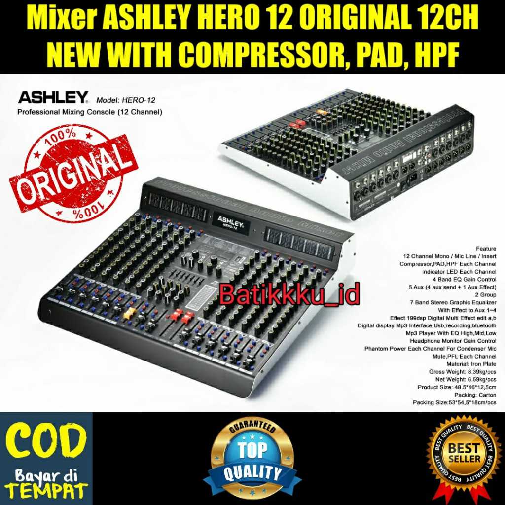 Jual MIXER ASHLEY HERO 12 HERO12 12CH ORIGINAL EFFECT 199DSP EDIT A ...