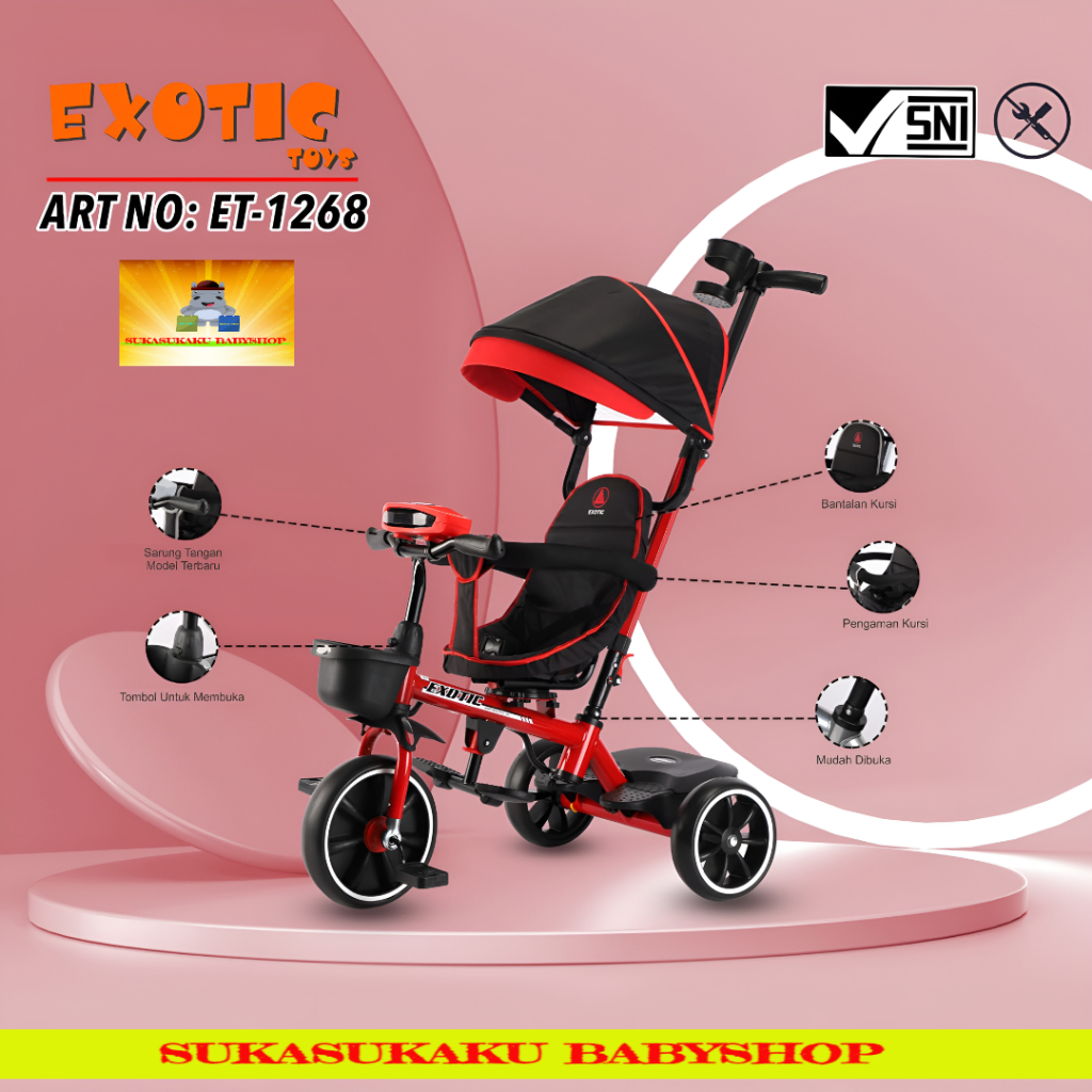 Jual Sepeda Anak Roda 3 Tiga Tricycle Exotic Aviator ET 1262 / 1263 ...