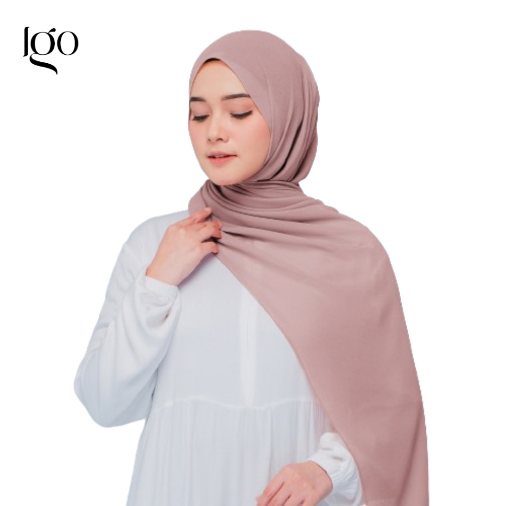 Jual IGO Jilbab Pashmina Diamond Crepe Premium Polos Hijab Pashmina ...