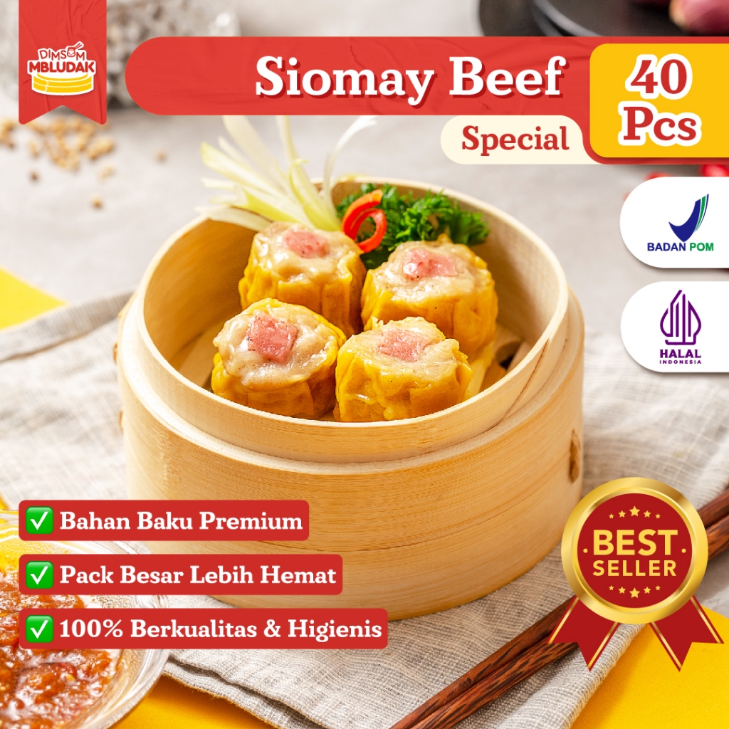 Jual Dimsum Mbludak Siomay Beef Frozen Dimsum Halal 40 Pcs | Shopee ...