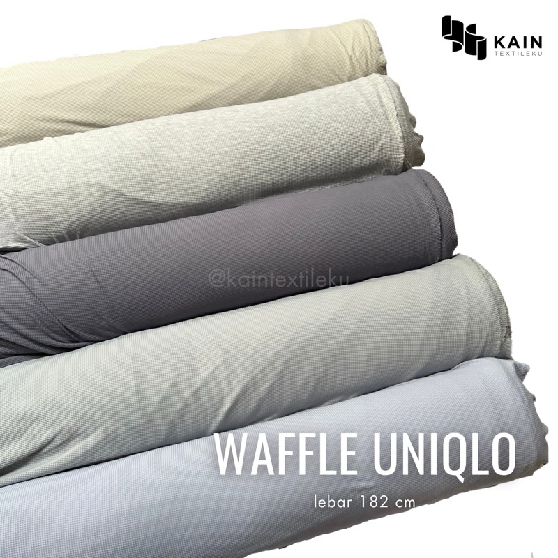 Jual Kain Rollan Knit Waffle Uniqlo Premium Spandex 1 rol ± 26 kg ...