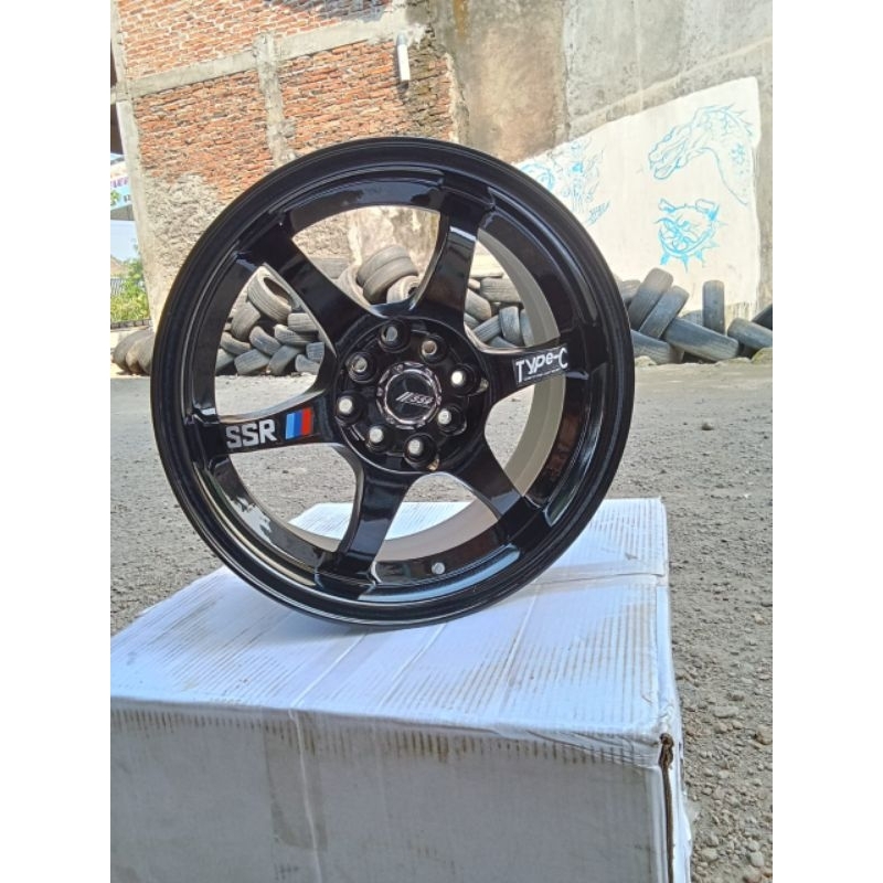 Jual 1 SET VELG SSR TYPE C R16 H8X114/100 Lbr 7 rt ET 35 WARNA HITAM ...