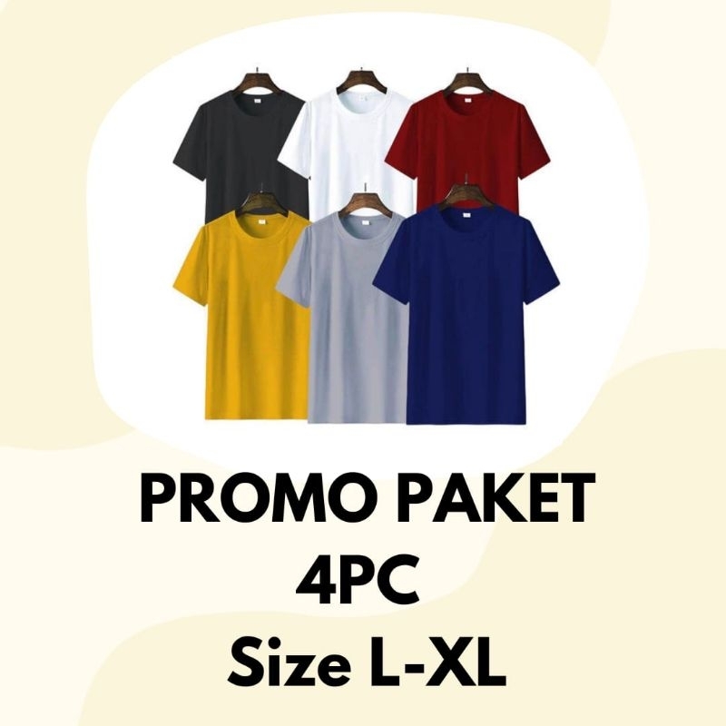 Jual PROMO KAOS SIZE M L-XL PAKETAN 4PC | Shopee Indonesia