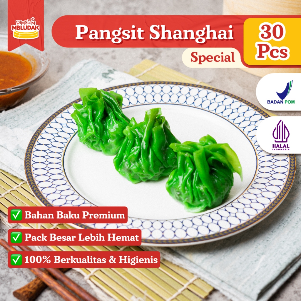 Jual Dimsum Mbludak Pangsit Shanghai Frozen Dimsum Special Halal 30 Pcs ...