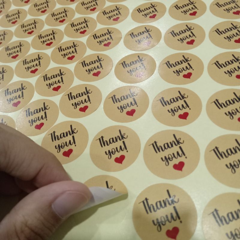 Jual Sticker Label Thank You/Sticker Label kemasan/Custom Tulisan ...