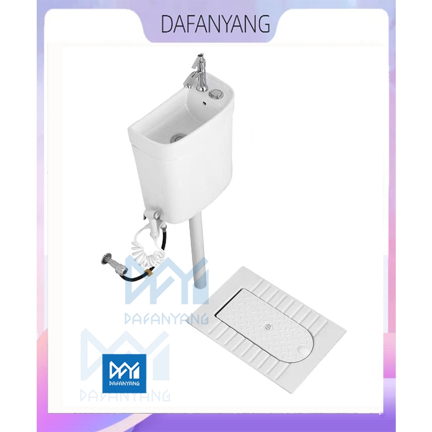 Jual Kloset Jongkok Set SNI Dengan Penutup Flush Lengkap Watertank Wastafel Model Terbaru- FREE ...