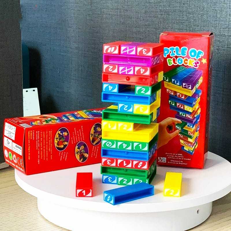 Jual ( JI ) Mainan Anak Pile of Blocks Uno Stacko 3 in 1 Mainan Block ...
