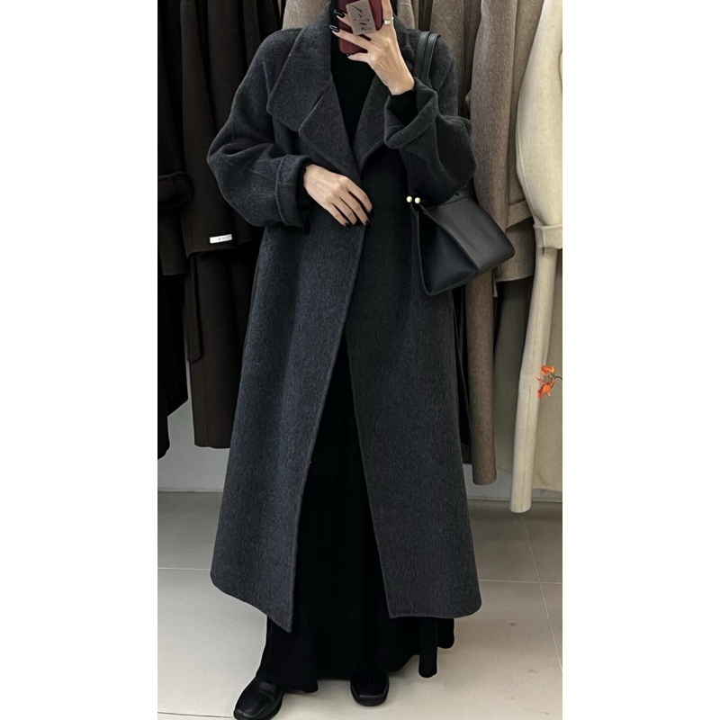 Jual Winter Long Coat Grey | Shopee Indonesia