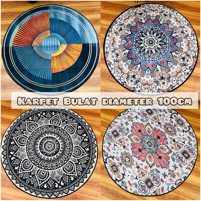 Jual Karpet Bulat Motif Diameter 100 CM | Karpet Bulat Aesthetic ...