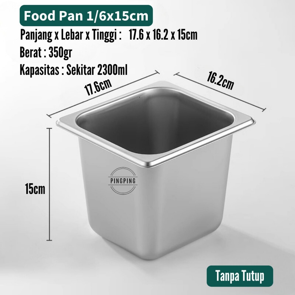 Jual Food pan Stainless steel 1/1x6.5- 1/2x6.5 Food pan Stainless steel ...