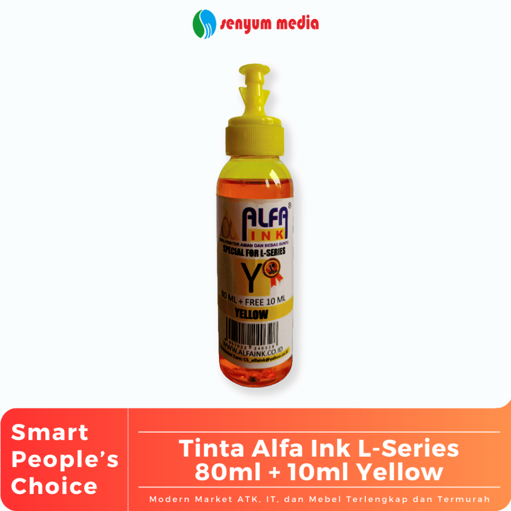 Jual Tinta Alfa Ink L Series 80ml + 10ml Yellow (1 Pcs) (S:PCS ...