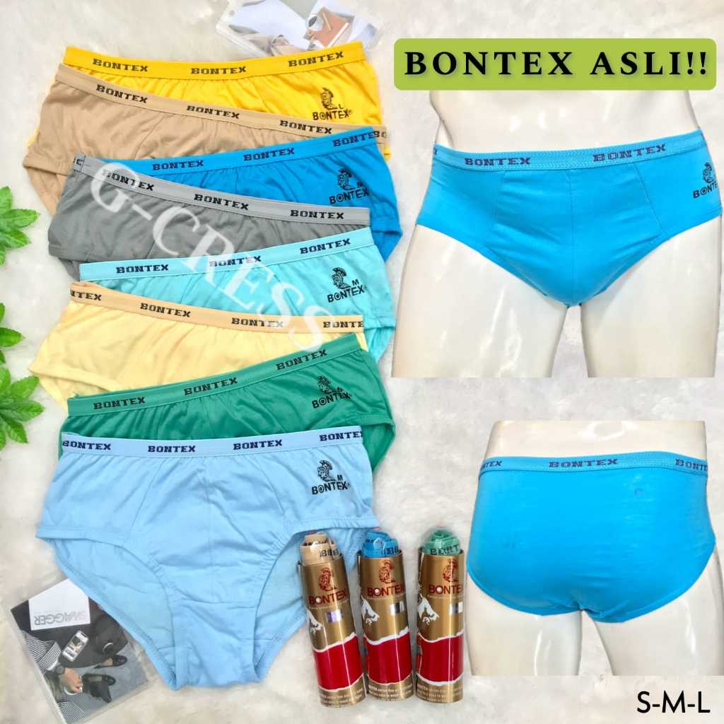 Jual Celana Dalam Pria BONTEX Tabung Ukuran S, M, L Sempak Bontex ...