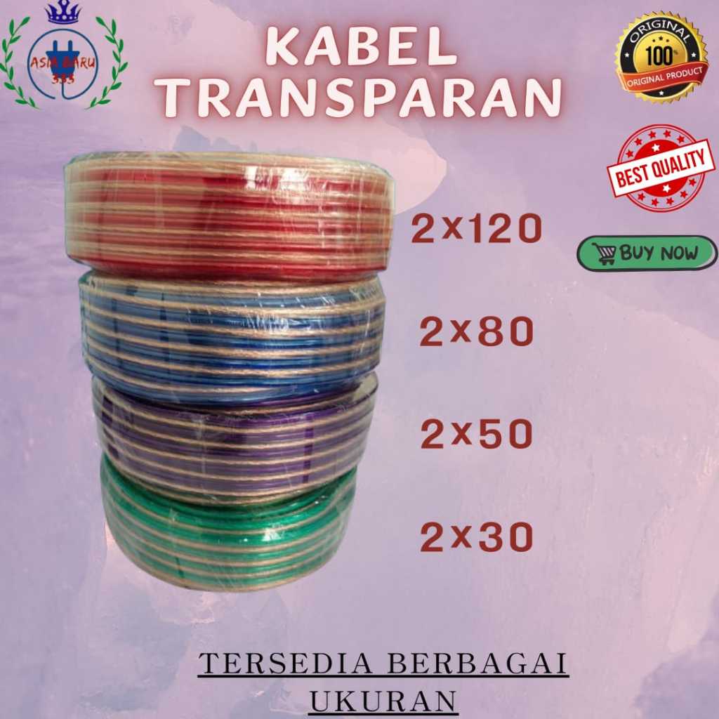 Jual kabel Listrik Transparan/Kabel Audio/Super Promo 2x30,2x50,2x80 ...
