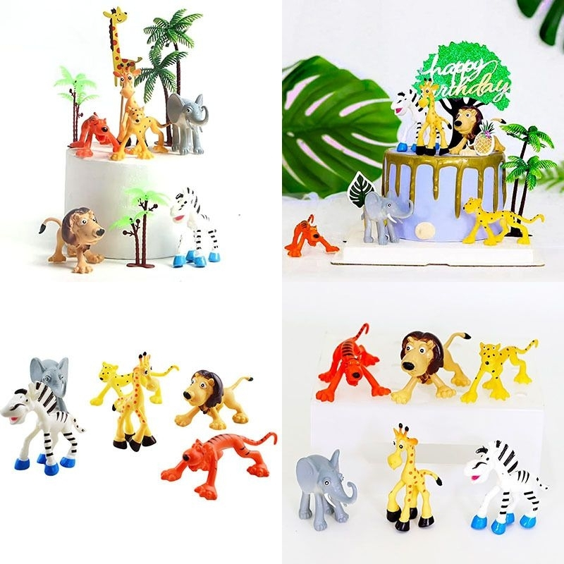 Jual Topper Figure Hewan Set isi 6Tema Hutan Gajah,Singa,Macan,Singa ...
