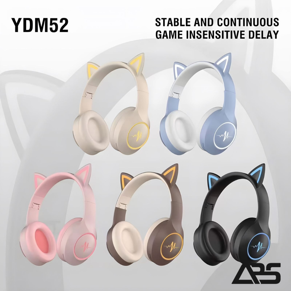 Jual ABS - LED cat Headphone Headset Macaron Bluetooth Gaming Model ...