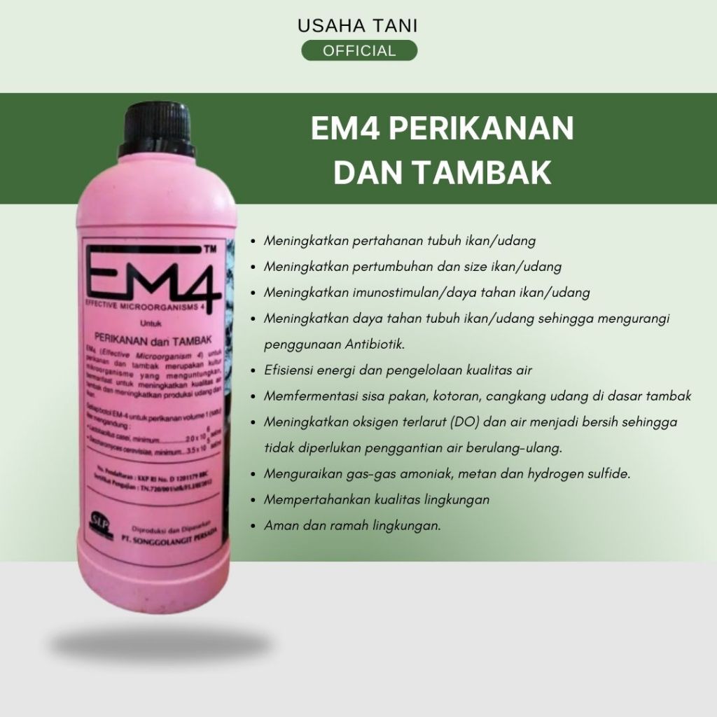 Jual EM4 Effective Microorganism Perikanan dan Tambak 1 liter | Shopee ...