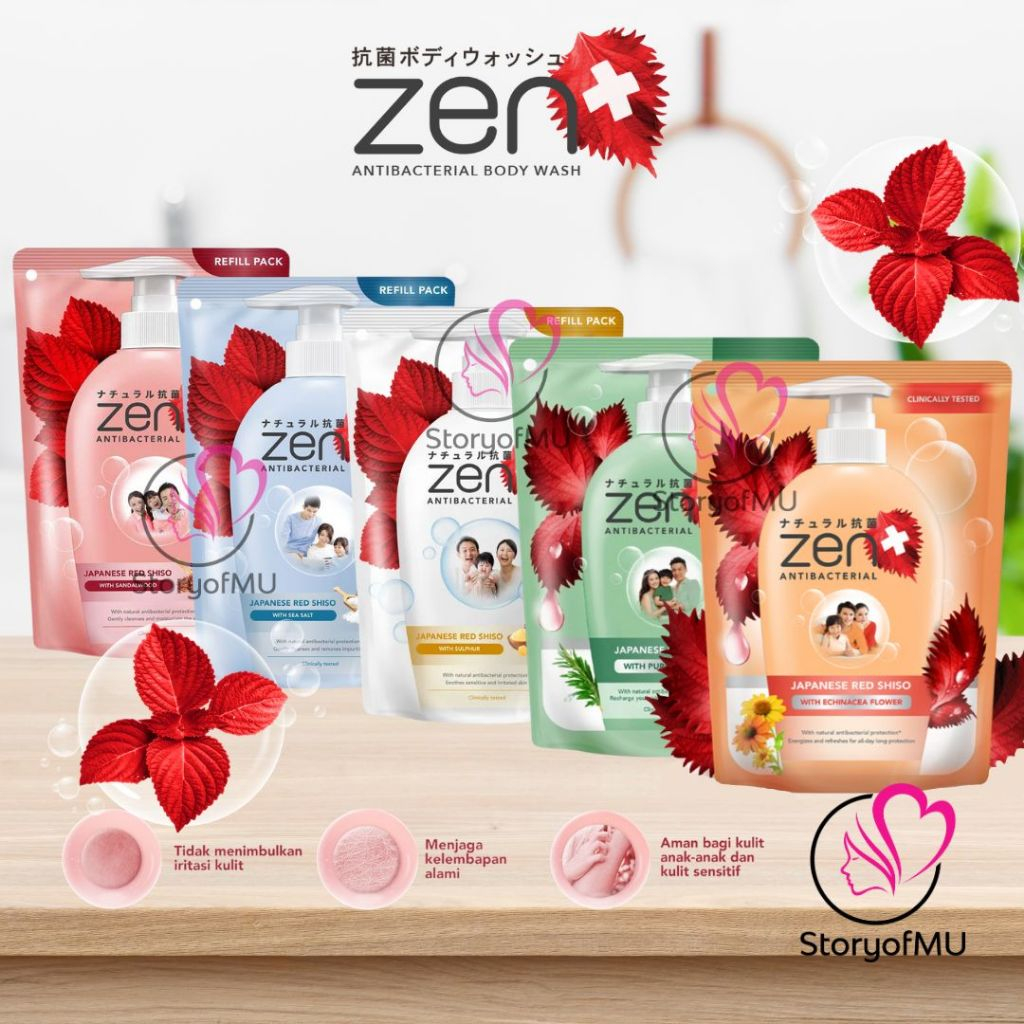 Jual ZEN Antibacterial Body Wash Refill 400ml - Sabun Cair Sabun Mandi Pouch | Shopee Indonesia