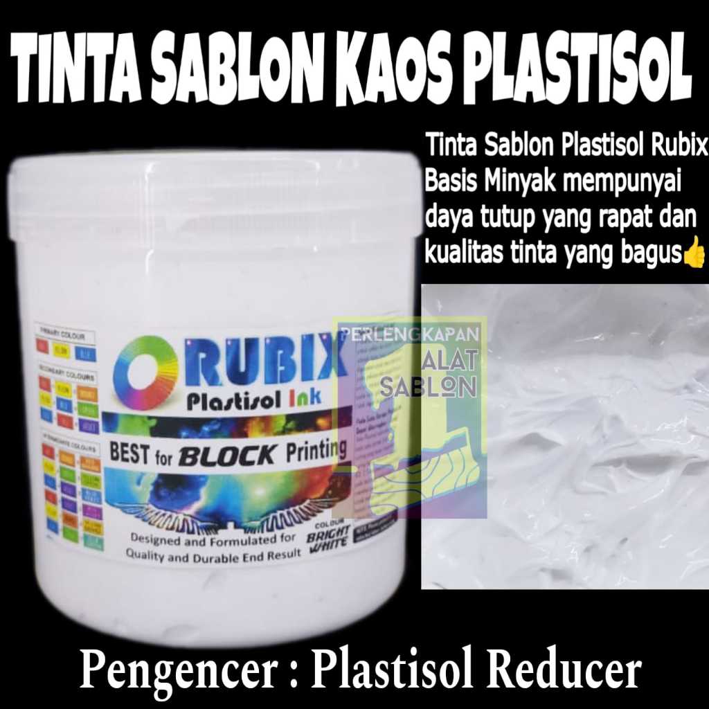 Jual TINTA SABLON PLASTISOL RUBIX BRIGHT WHITE 500GR | Shopee Indonesia