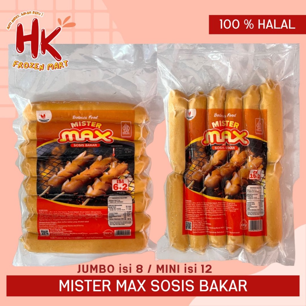 Jual Mister Max Sosis Ayam Jumbo isi 8 & Mini isi 12 | chicken sausage ...