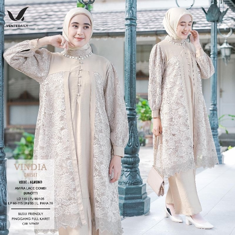 Jual Vente Daily Vindia Oneset / One Set Wanita Kekinian Hijab Style ...