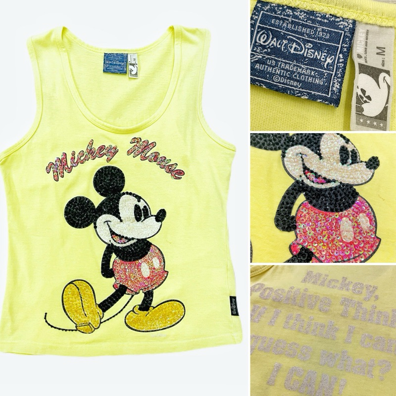 Jual MICKEY MOUSE DISNEY KAOS TANPA LENGAN KUNING SEQUIN | Shopee Indonesia