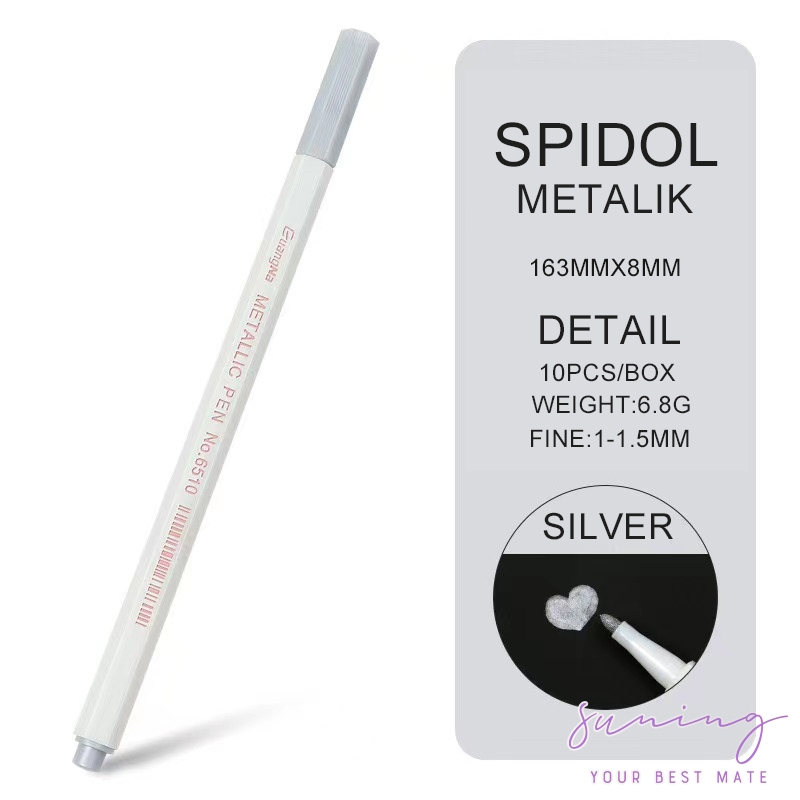 Jual Metalic Marker Pen Colouring STA per color warna soft tip Metallic ...
