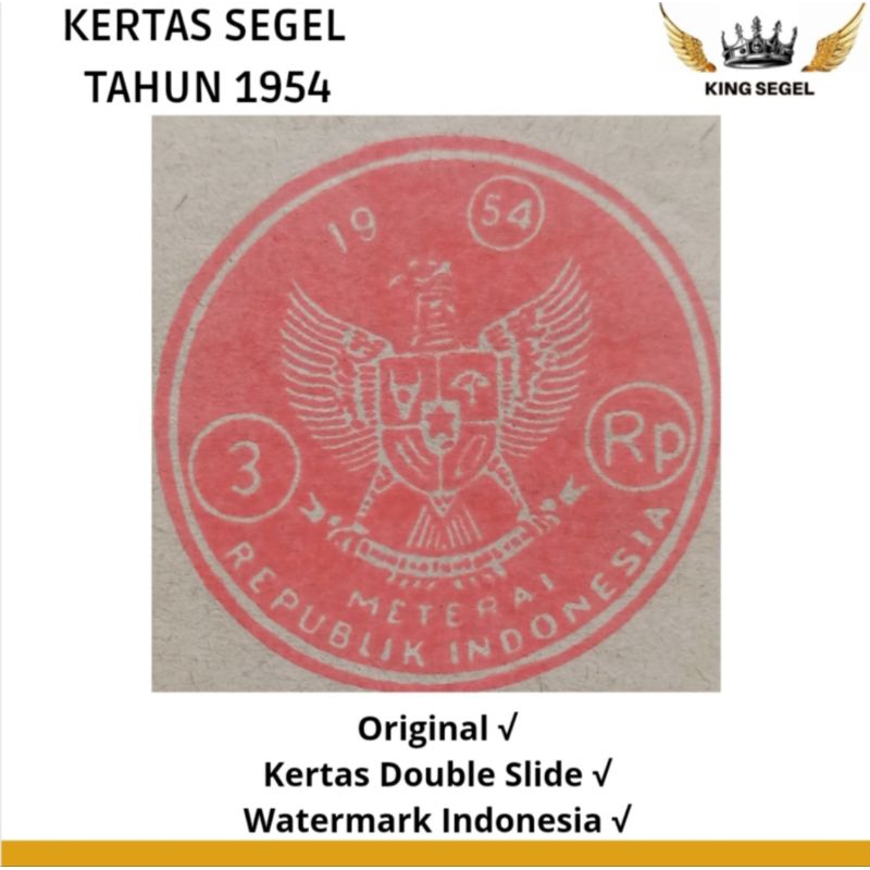 Jual Kertas Segel Tahun 1954 Double Asli (Beli 1 Gratis 1) | Shopee ...