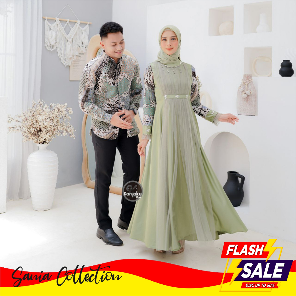 Jual Baju Couple Pasangan Terbaru 2024 Batik Gamis Kebaya Kapel Keluarga Suami Istri Batik ...