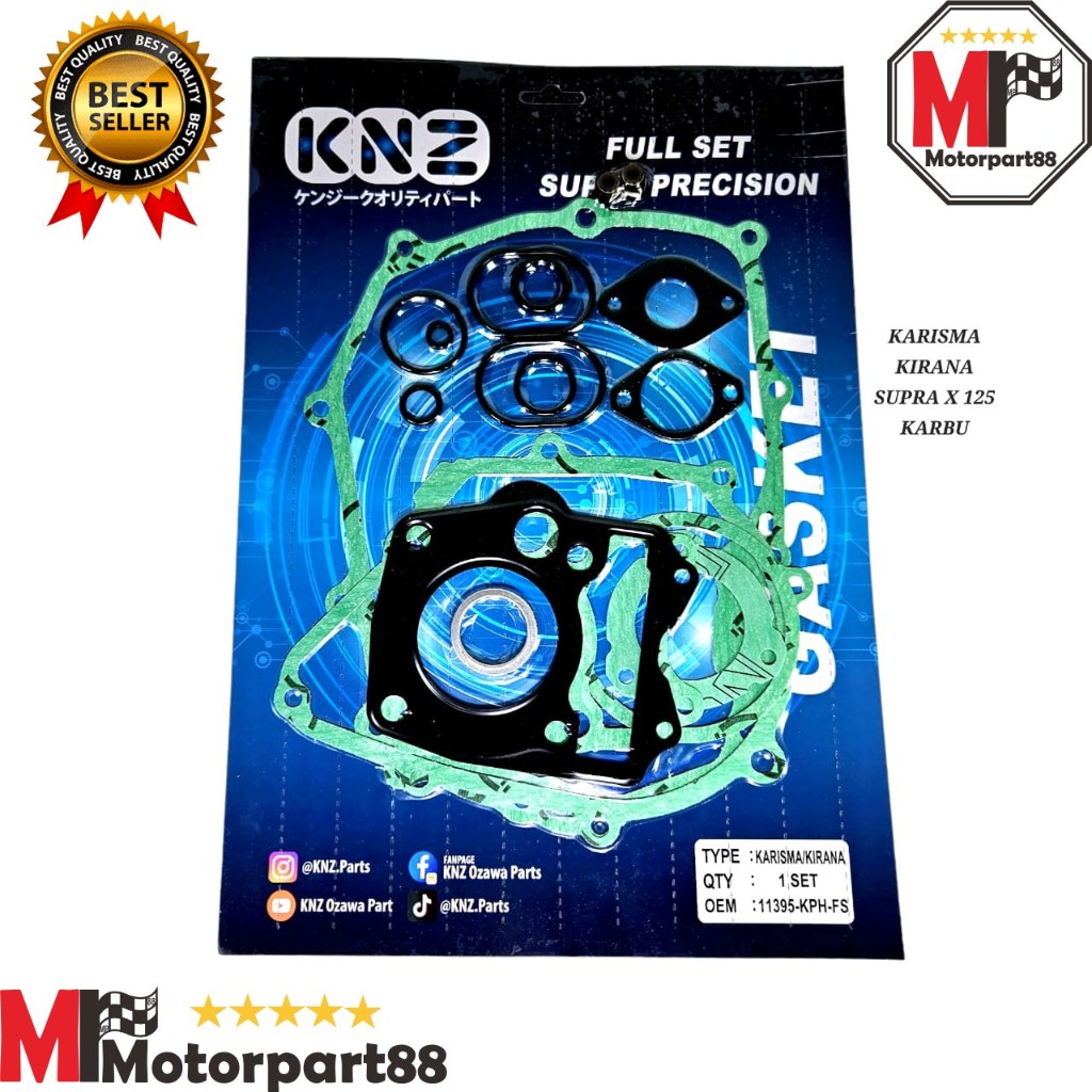 Jual PAKING KNZ GASKET FULL SET KARISMA KIRANA SUPRA X 125 KARBU KPH | Shopee Indonesia