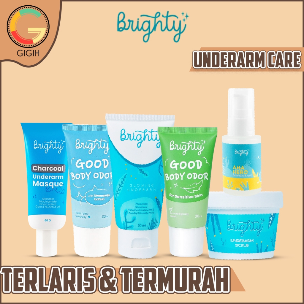 Jual BRIGHTY SKINCARE SERES (AHA HERO EXFOLIATING LIQUID 35ML / DEO ...