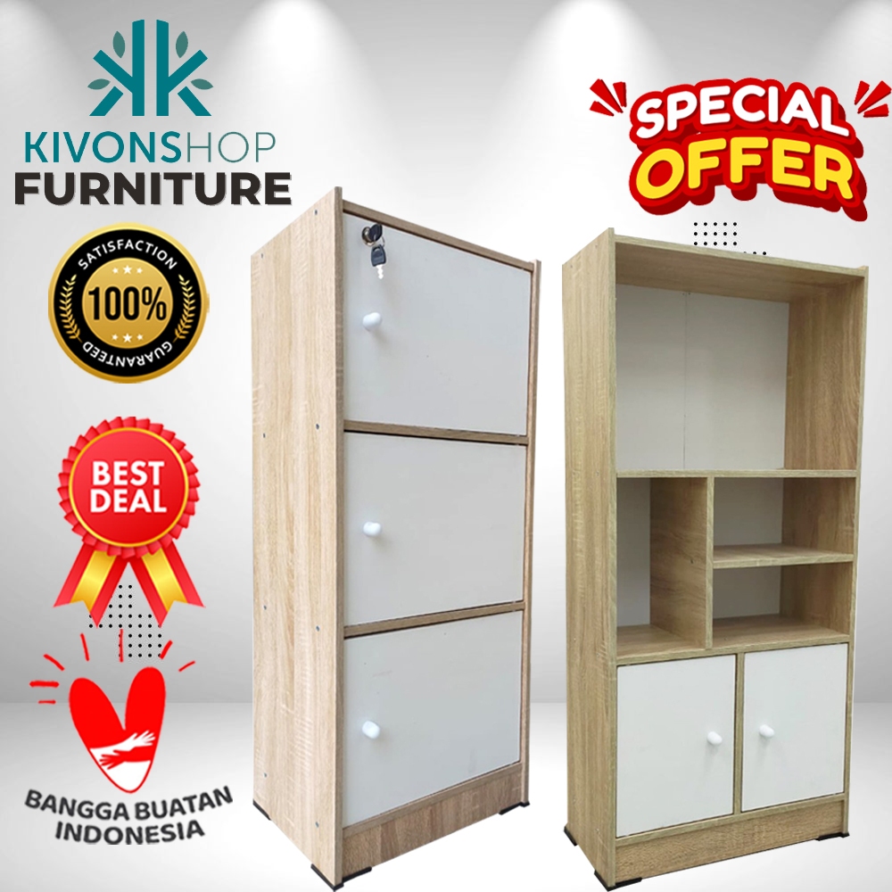 Jual (COD) RAK SERBAGUNA KAYU PINTU / BUKU / ATK / MAKE UP / SKIN CARE ...