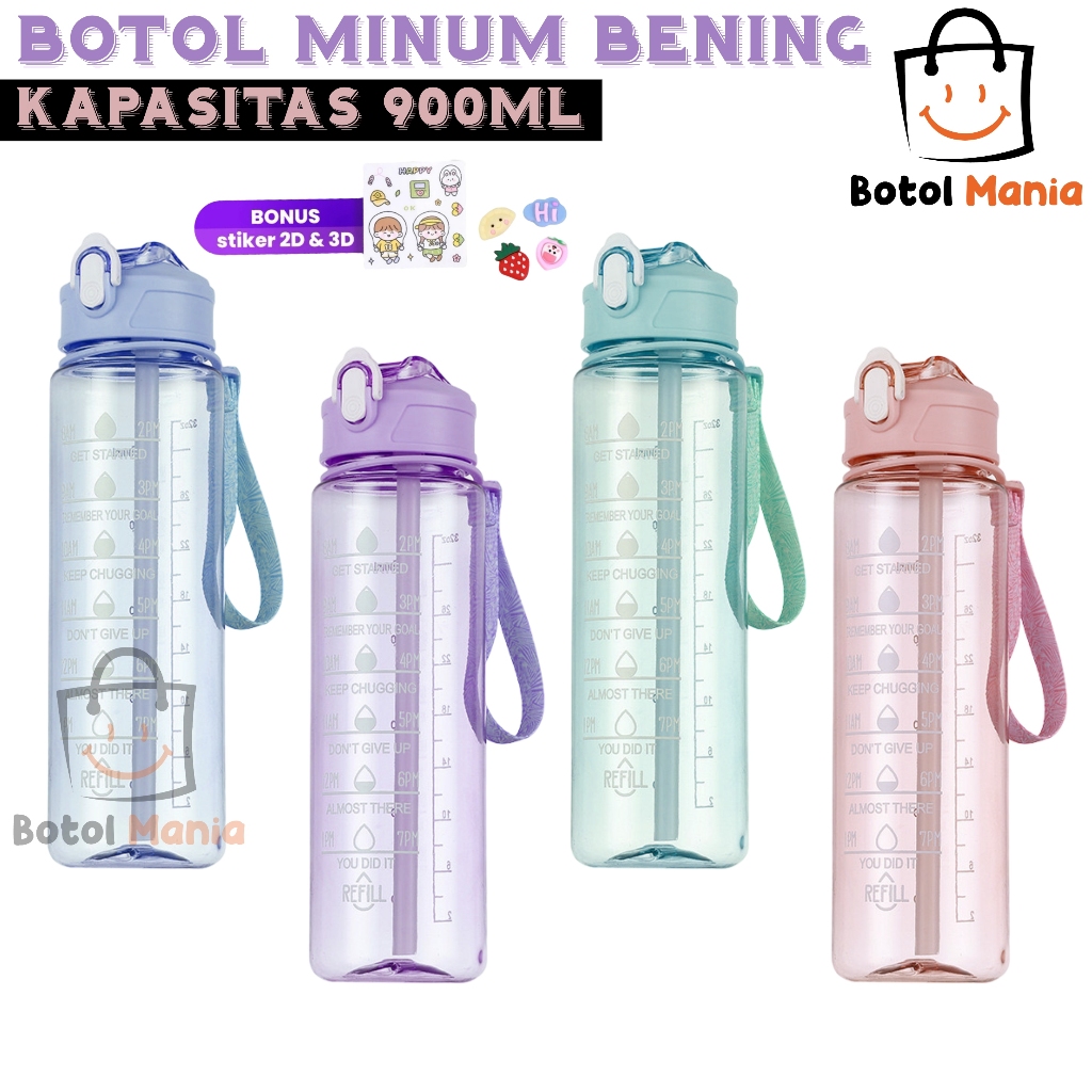 Jual BM - BT35 BOTOL MINUM BENING 900ML / BOTOL MINUM VIRAL FREE ...