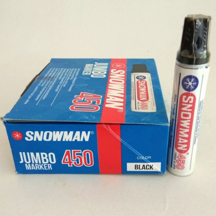 Jual Spidol Snowman Hitam Jumbo J 450 Tinta Permanen Satuan ...