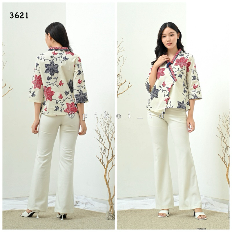 Jual Batik wanita / atasan batik wanita / baju batik kimono wanita modern / seragam kerja kantor ...