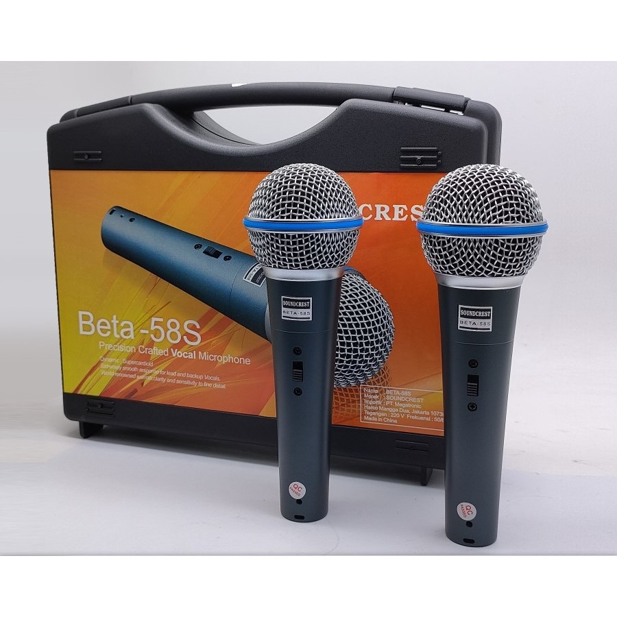 Jual MICROPHONE KABEL / MIC KABEL SOUNDCREST BETA-58S dan BETA 58D (2 MIC)KOPER ORIGINAL ...