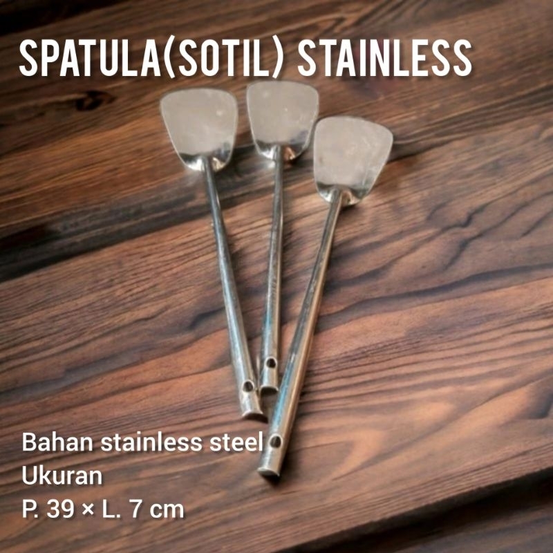 Jual spatula(sotil) stainless terusan tanggung murah per 1 pcs | Shopee ...