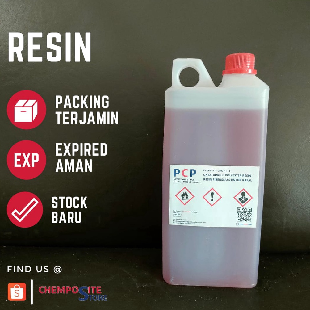 Jual Produk Keren resin fiber kapal 1 KG resin fiberglass merah butek ...