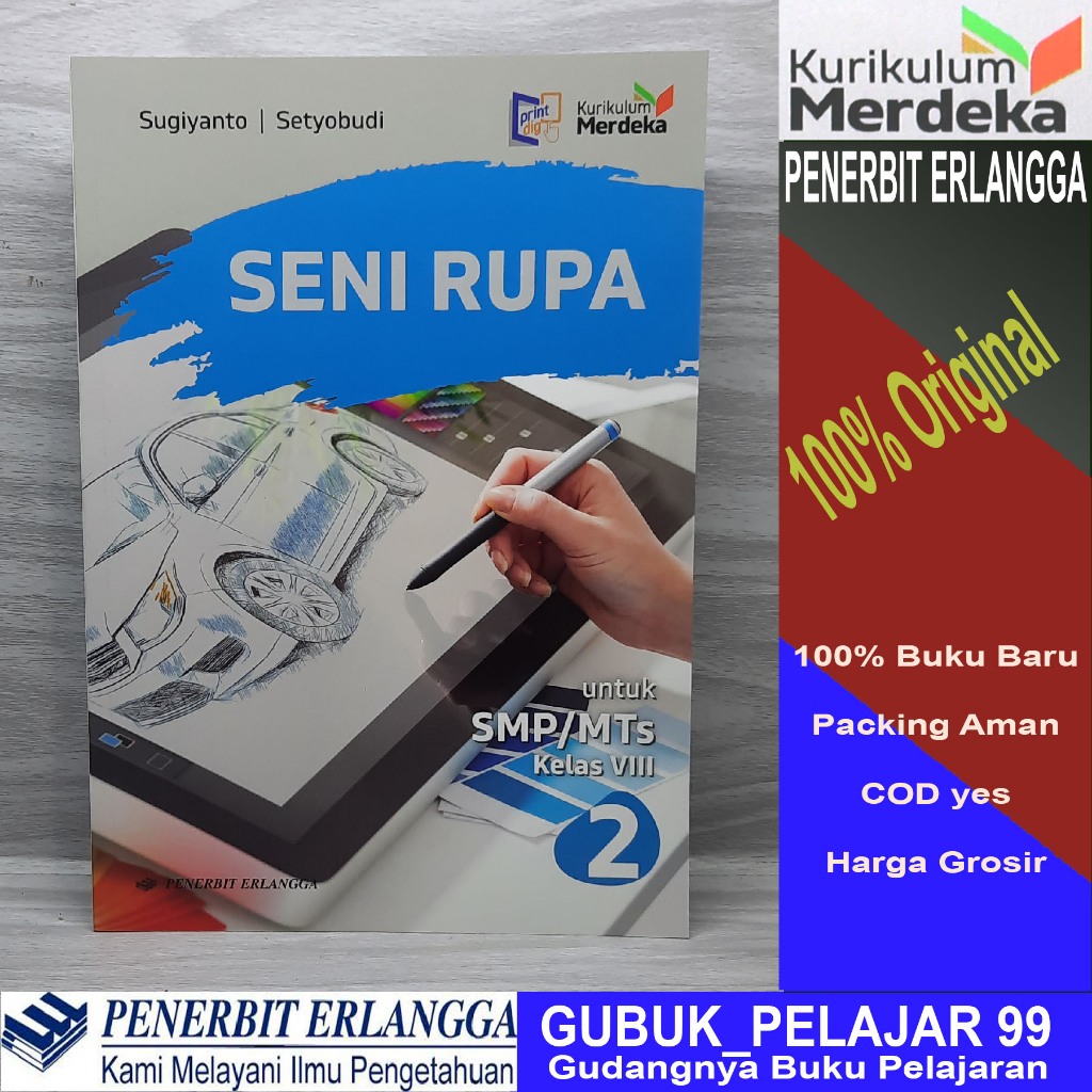 Jual SENI RUPA 2 Kelas 8 /VIII SMP/MTs Kurikulum Merdeka Original Erlangga | Shopee Indonesia