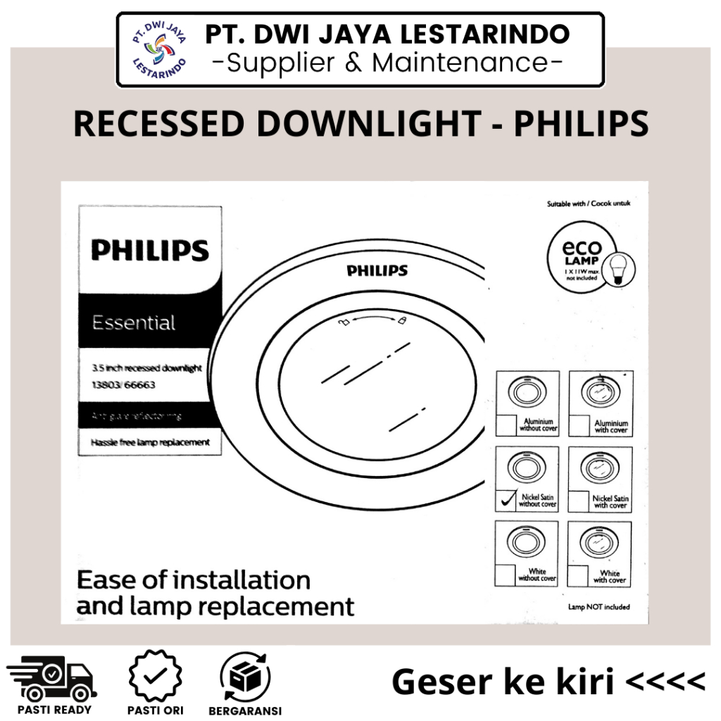 Jual Kap Lampu / Fitting Philips Essential Recressed Downlight ...