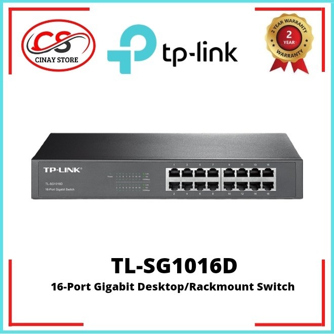 Jual TP-Link SG1016D Switch 16 Port Gigabit Desktop 13" Rackmount ...