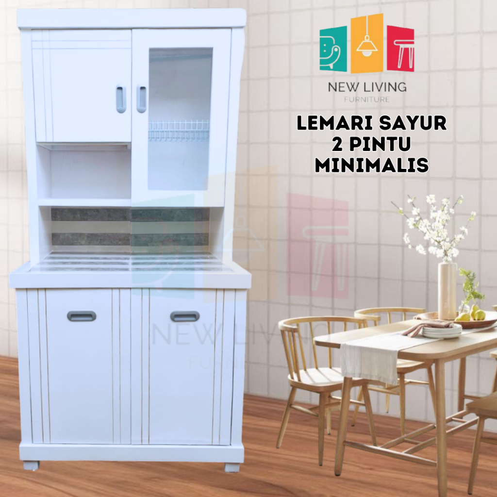 Jual NL - Lemari sayur 2 pintu lemari rak piring dapur minimalis Lemari ...