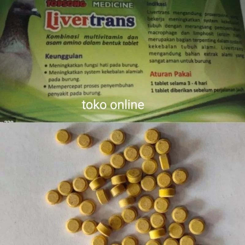 Jual LIVERTRANS TOPSONG MERPATI 1 tablet obat merpati livertran ...