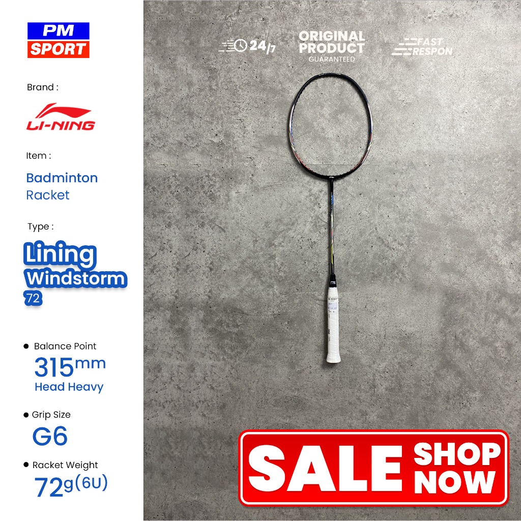 Jual RAKET BADMINTON / BULUTANGKIS LINING WINDSTORM 72 - BLACK/BLUE ...