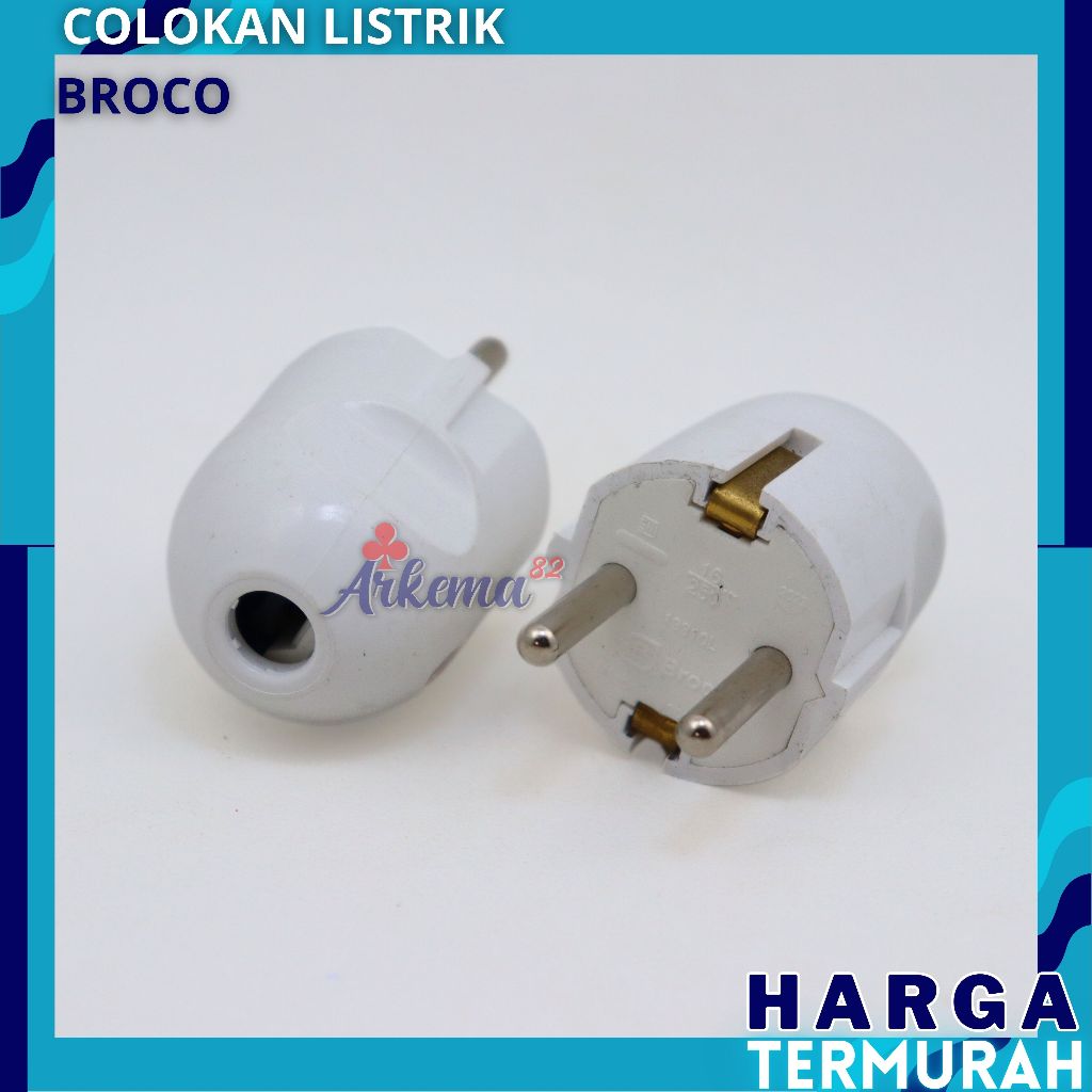 Jual COLOKAN LISTRIK BROCO | STEKER PUTIH 13310L | STEKER BROCO BULAT ...
