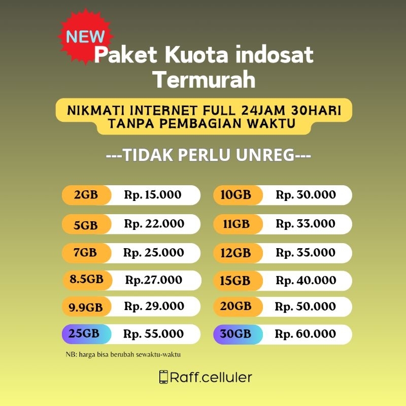 Jual TERBAIK DAN TERMURAH PROMO PAKET DATA KUOTA INDOSAT TANPA UNREG ...