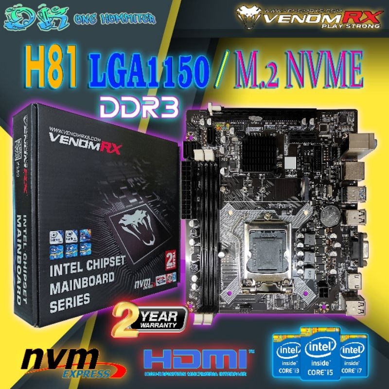 Jual Motherboard VenomRx H81 Ddr3 Socket 1150 NVME | Shopee Indonesia
