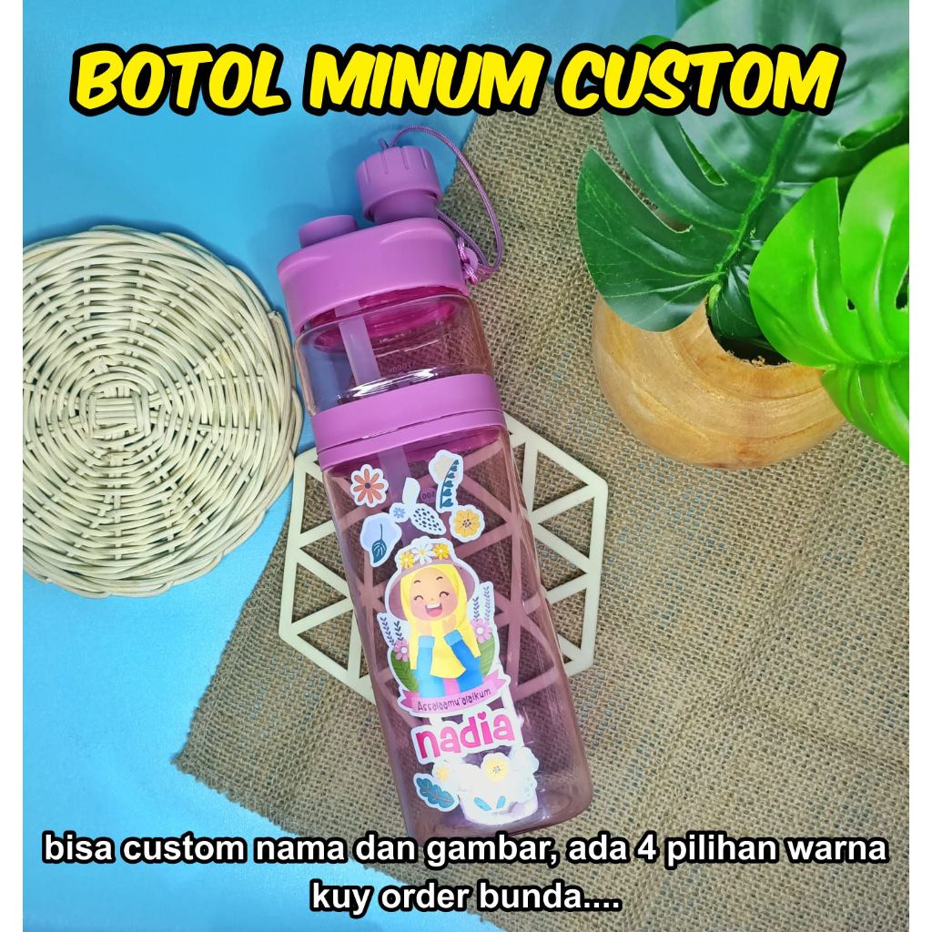 Jual Botol Minum Anak Custom Nama Tumbler Nama & Gambar Botol Sport ...